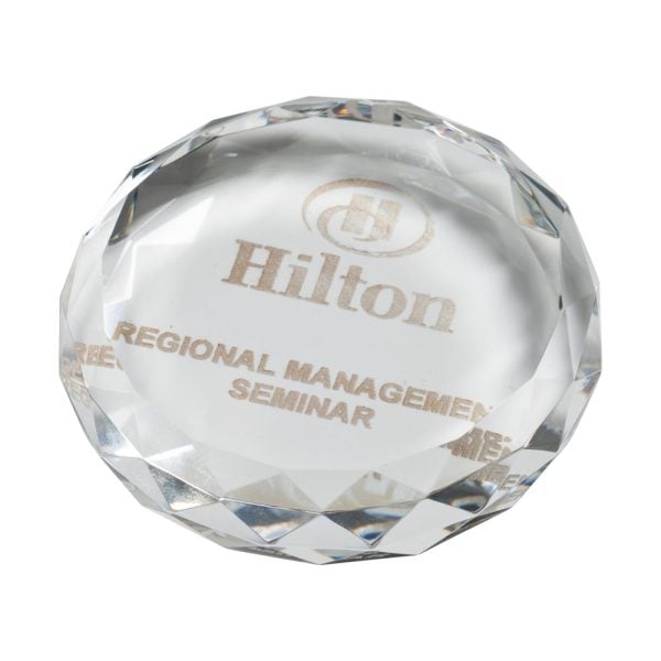 York Optical Crystal Paperweight - Warrington Trophy World